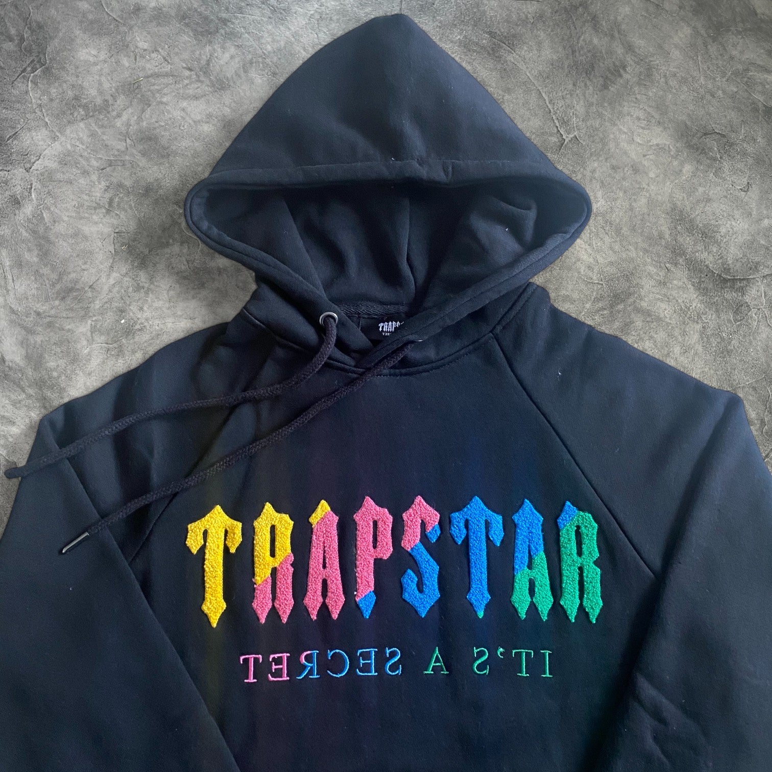 Trapstar Chenille Decoded Hooded Tracksuit Black/Rainbow – Vaulted