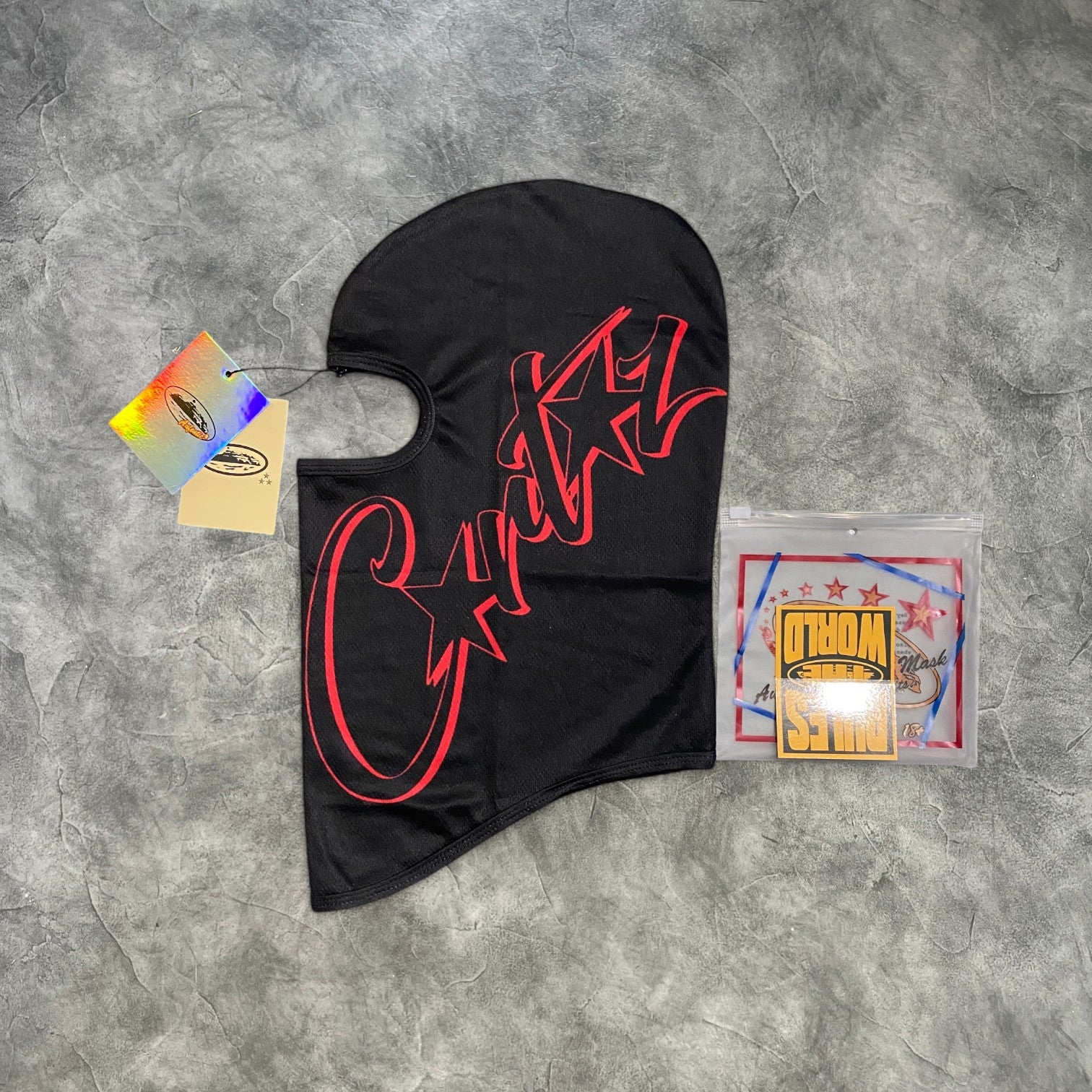 Corteiz Rules The World Ski Mask Black/Red – Vaulted